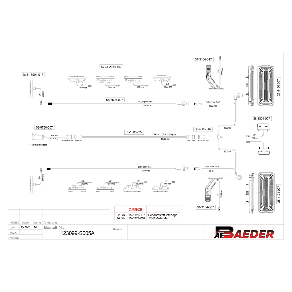 Lichtanlage Sattel 1x15 EcoLED II, Superpoint IV