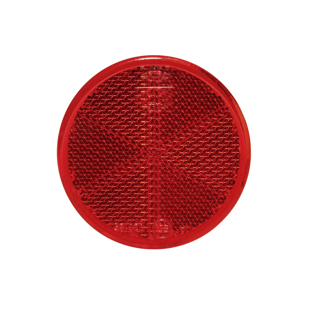 Reflector red round 60mm self adhesive
