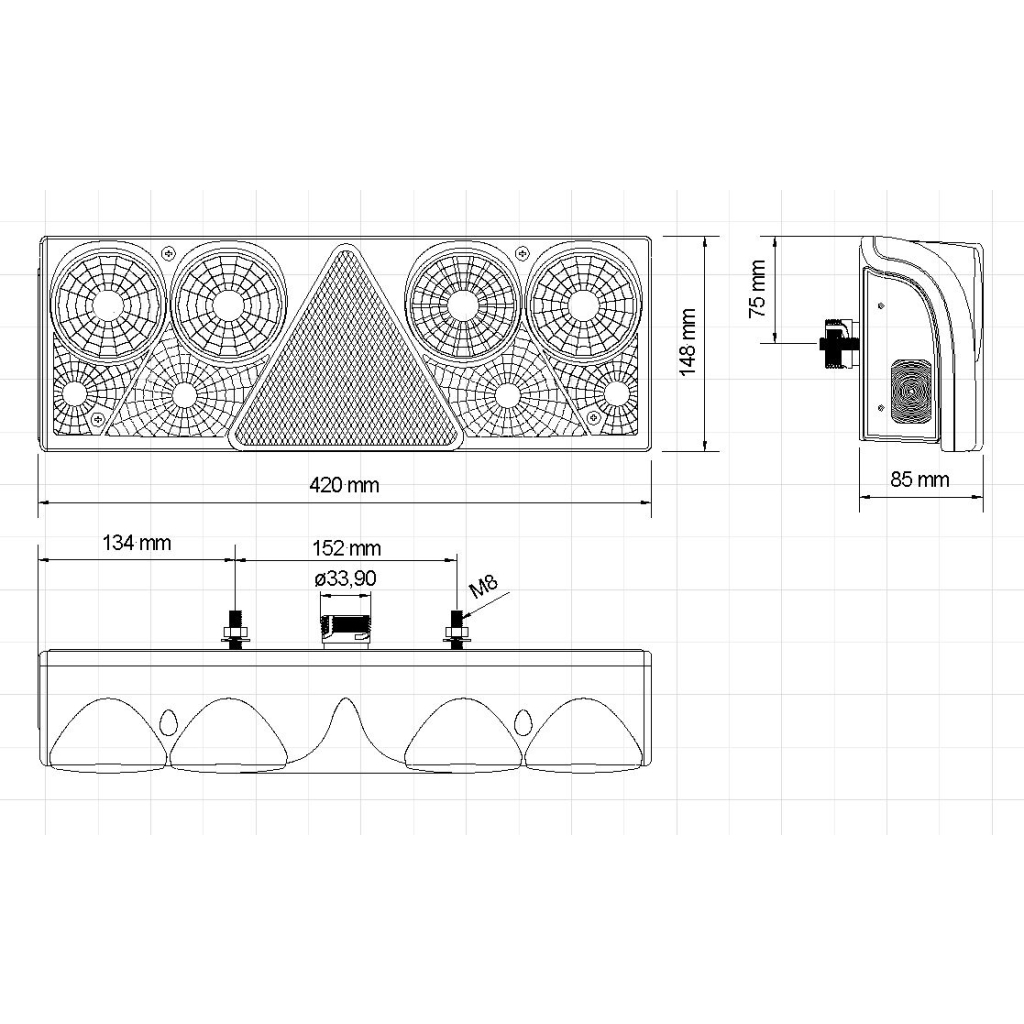 Europoint II links 7pol. ASS2 Anschluss, ohne Kennzeichenleuchte