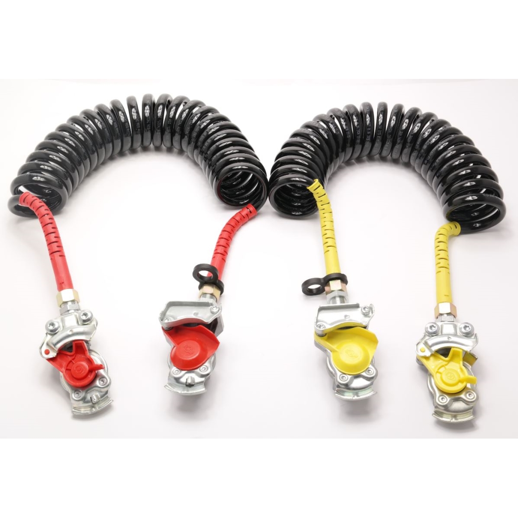 aircoil yellow and red with brake line coupling complete mounted