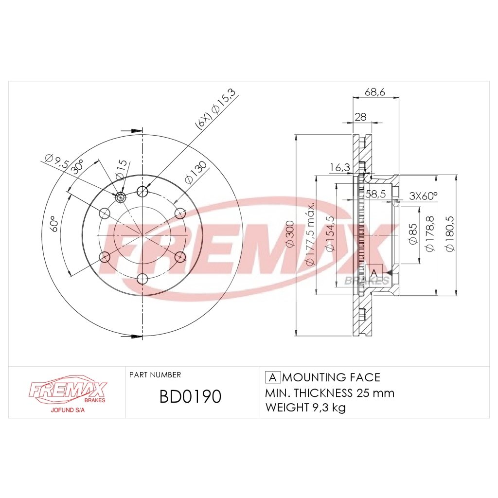 Bremsscheibe High Carbon - MERCEDES Vorderachse