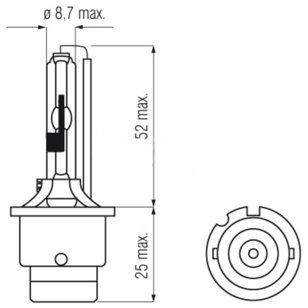 Glühlampe 85V 35W Xenon 6000K D2R Sockel: D2R P32d-3