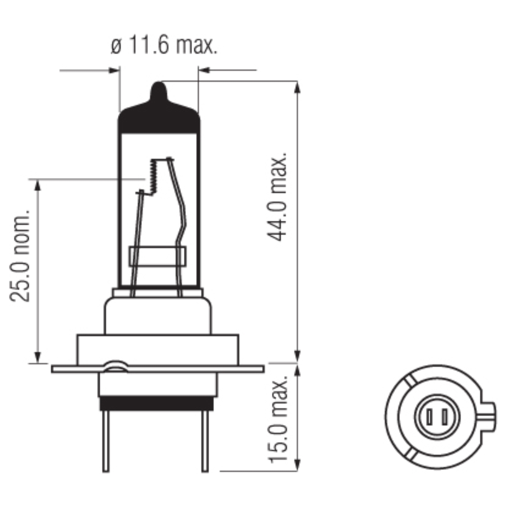 Glühlampe 12V H7 Sockel: H7 PX26d