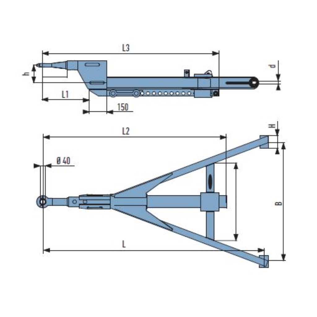 Zuggabel PZLG32-1800-0980/100/30- 150/12X50V-40 SB Zuggabel L:1800mm B ...