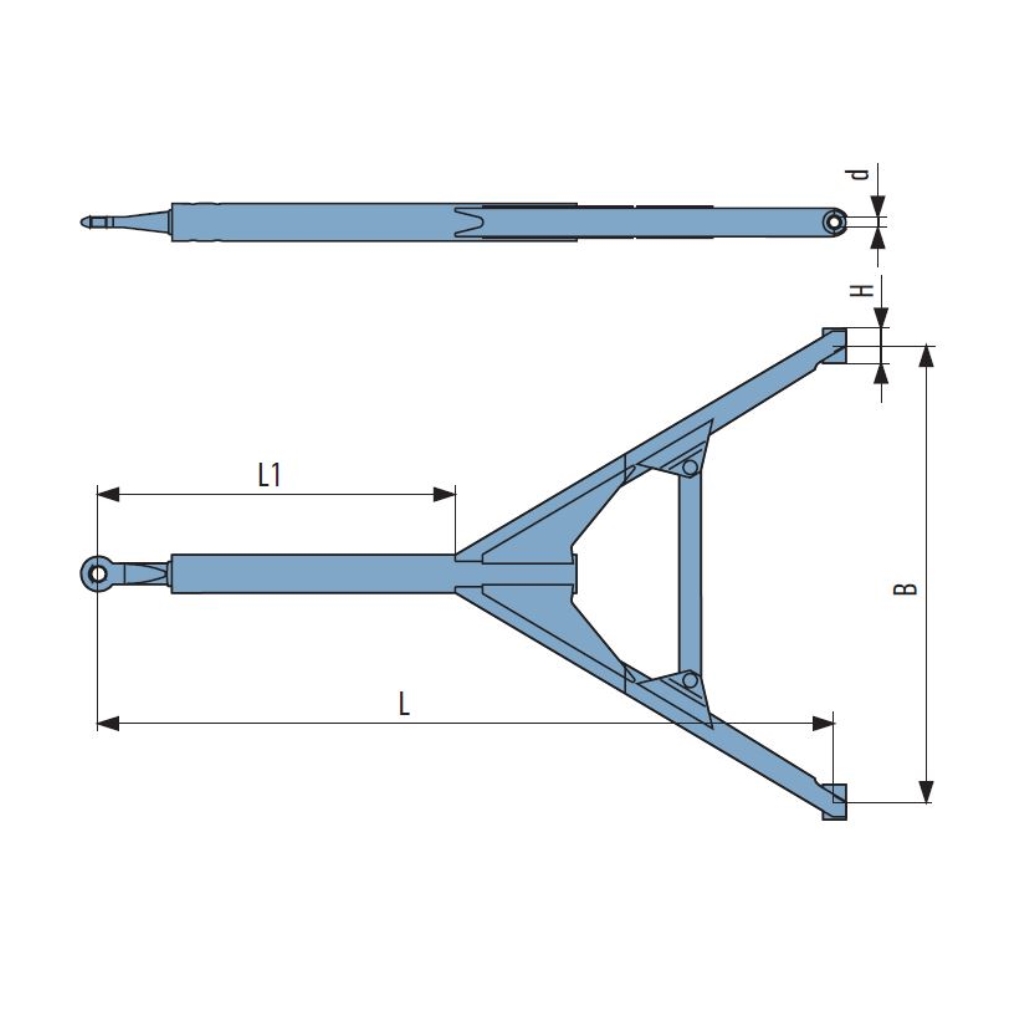 Zuggabel PZM26-2200-1300/100/30-Q 1-370/0940-40SB! Zuggabel L:2200mm B ...