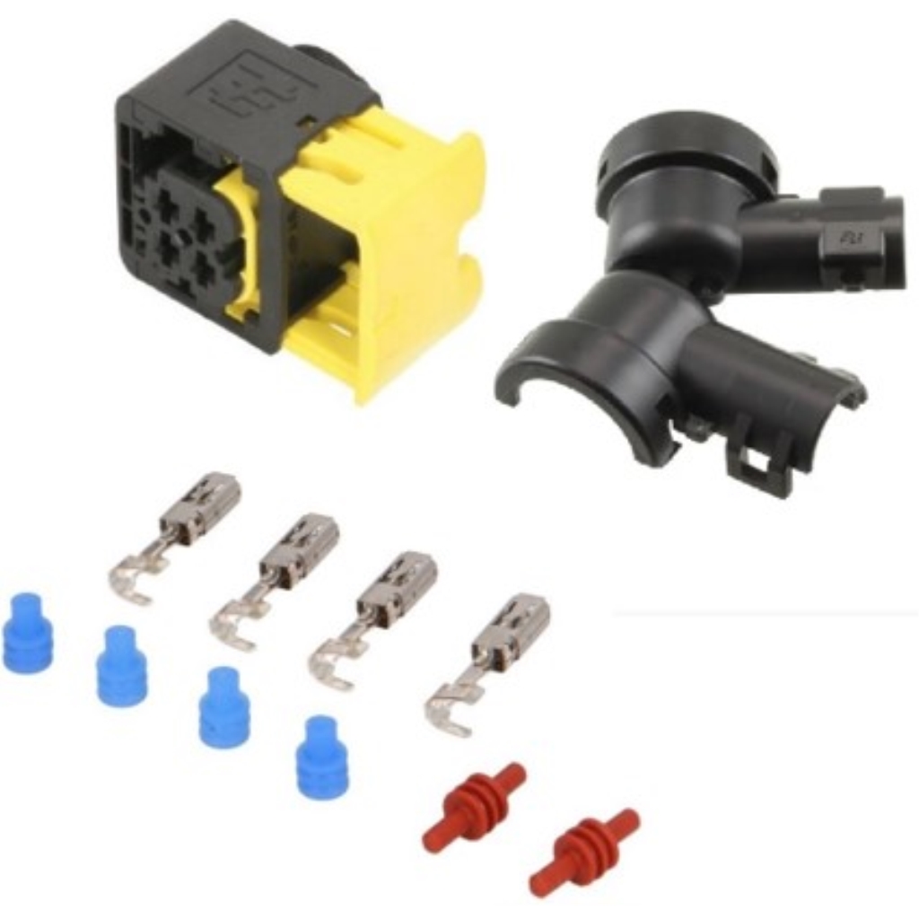 Stecker HDSCS 4 polig, 90°, MCP 2,8K, NW 8,5, weiblich MB, Scania