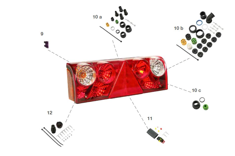 Europoint II LED Standlicht links 7pol. ASS2 Zentralstecker ohne KZ